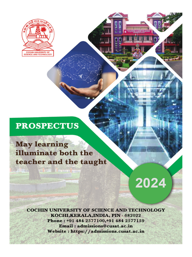 CUSAT Prospectus 2024 Overview | PDF | Technology & Engineering
