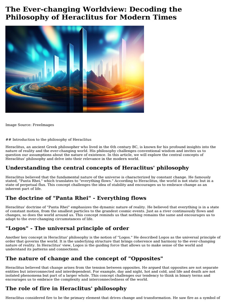 The Ever-changing Worldview_ Decoding the Philosophy of Heraclitus for ...