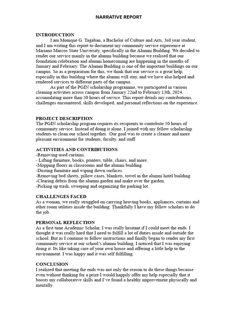 Narrative Report | PDF