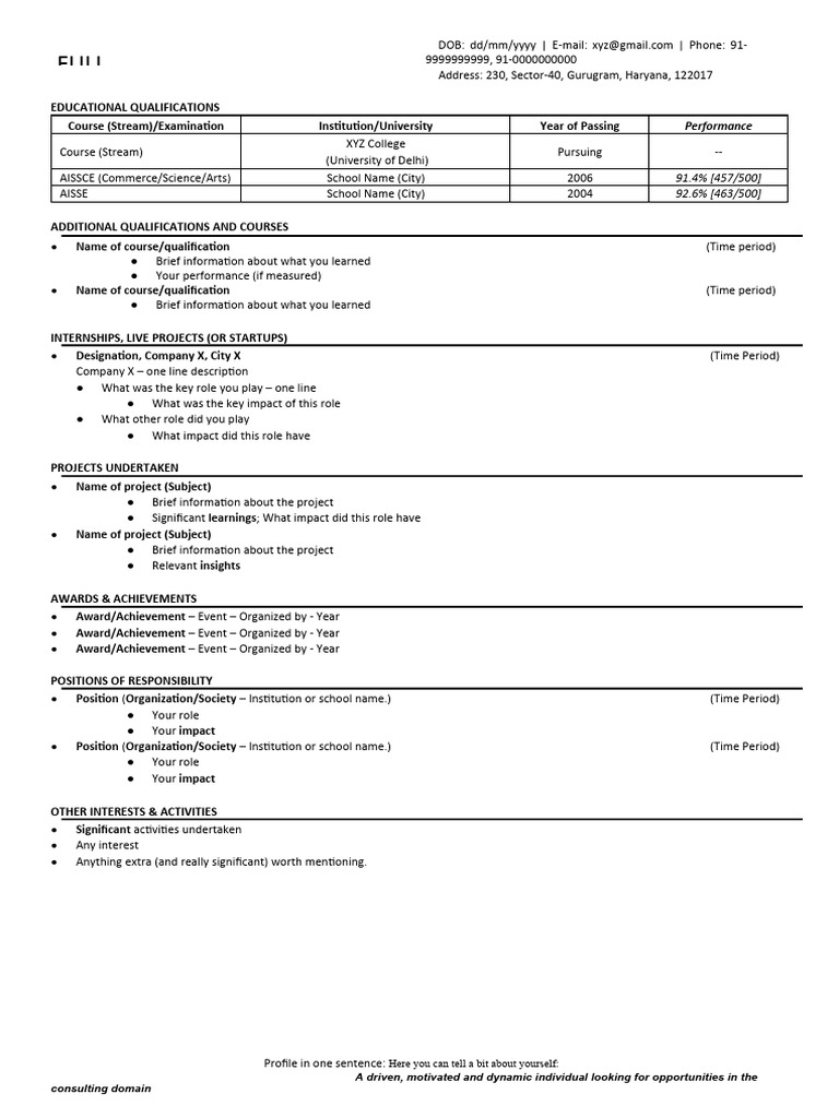 Perfect Resume | PDF | Cognition | Cognitive Science
