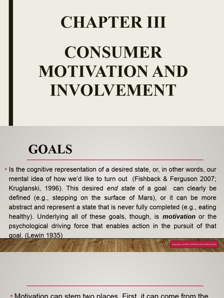 Consumer Behavior Chapter 3 | PDF | Motivational | Motivation