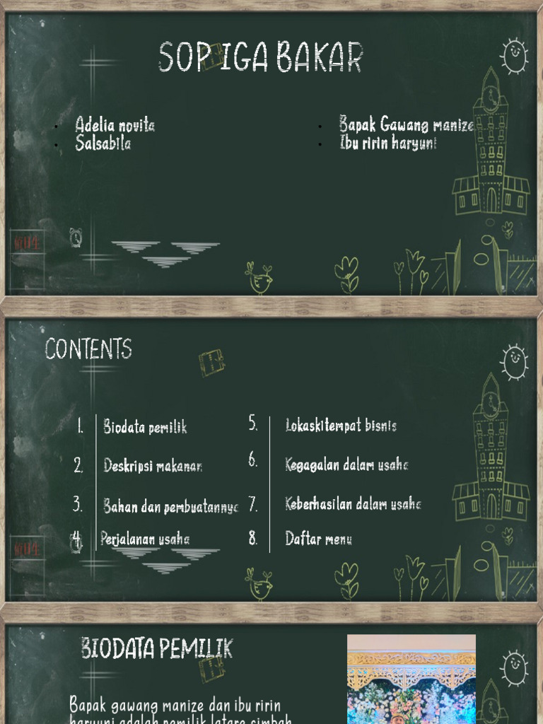 Latare Simbah: Menu dan Perjalanan Usaha | PDF