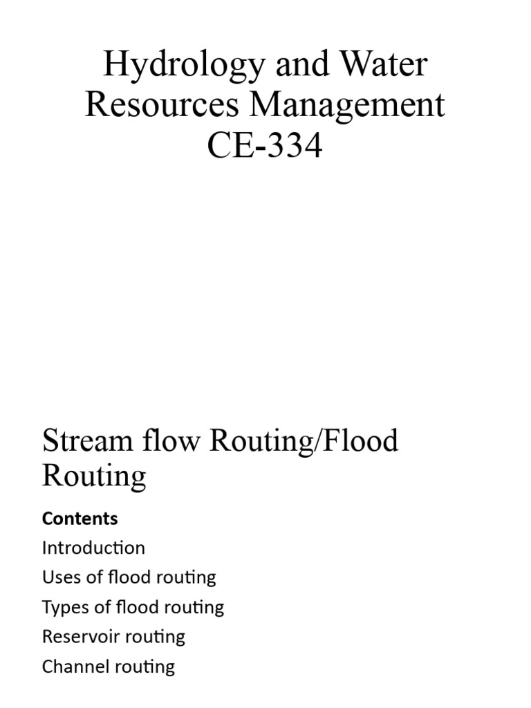 flood routing | PDF | Discharge (Hydrology) | Flood