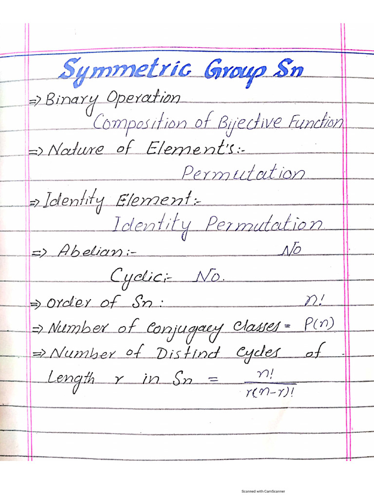 Symmetric and Dehydral Group Properties | PDF