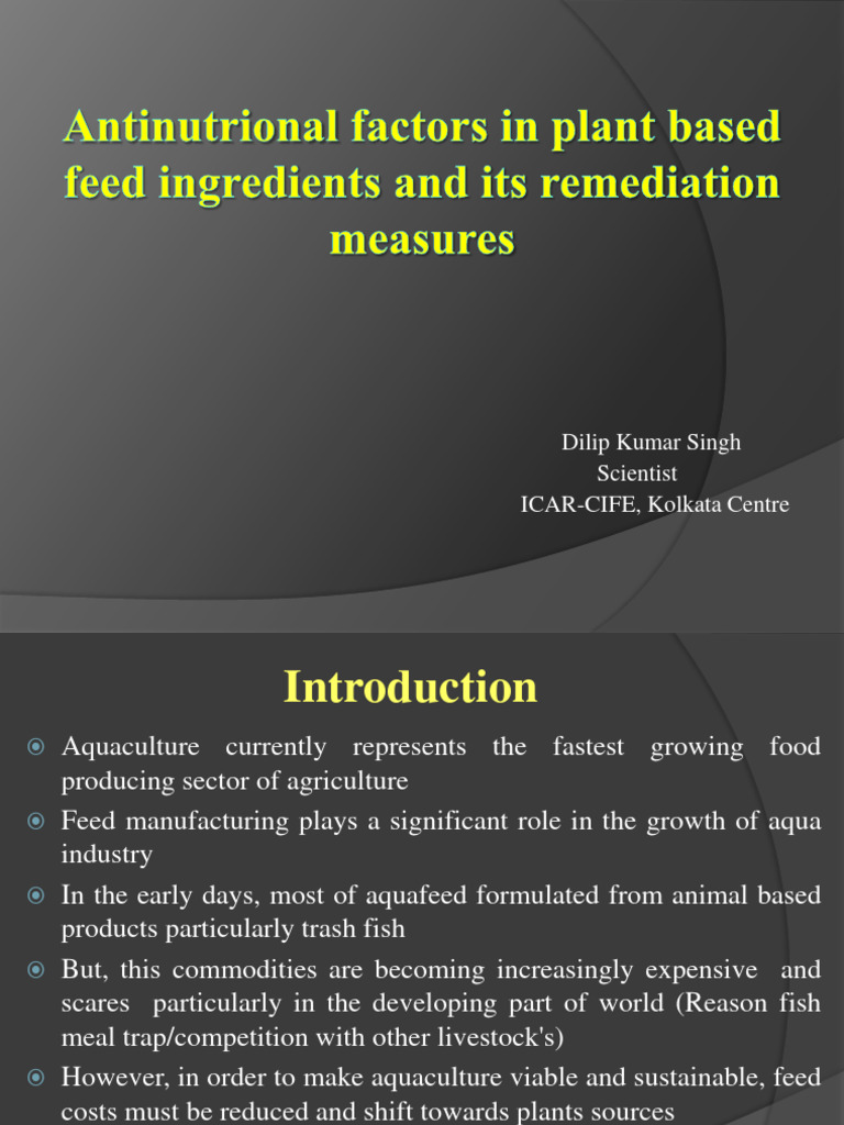 Antinutrtional Factor And Its Remedial Measure Pdf Soybean Digestion