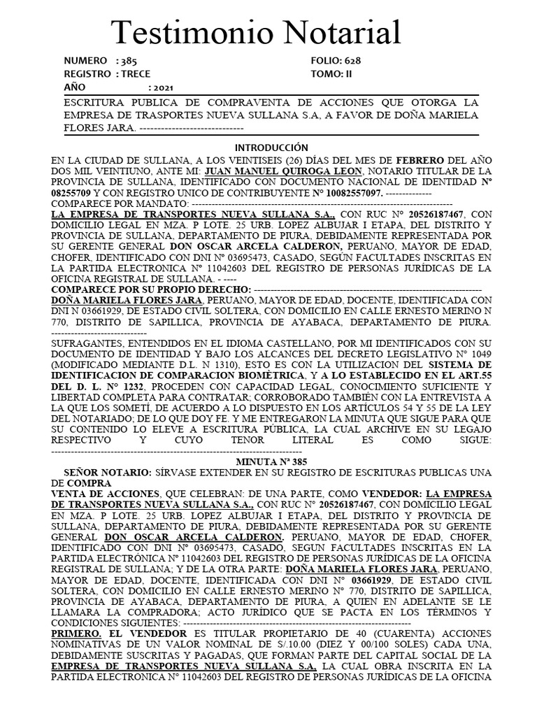 Testimonio Notarial | PDF | Justicia | Crimen y violencia