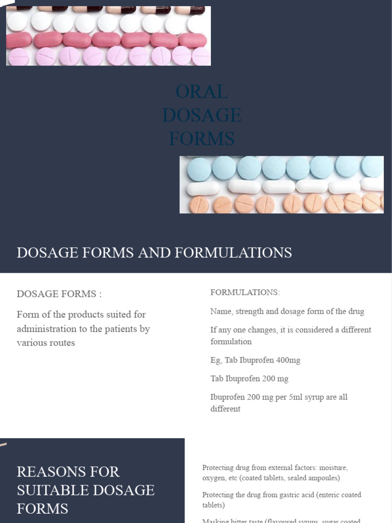 Oral Dosage Forms in Pharmacology | PDF | Tablet (Pharmacy) | Chemistry