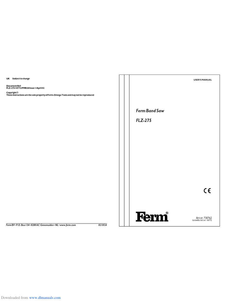 Ferm FLZ-275 User Manual | PDF | Screw | Electrical Connector