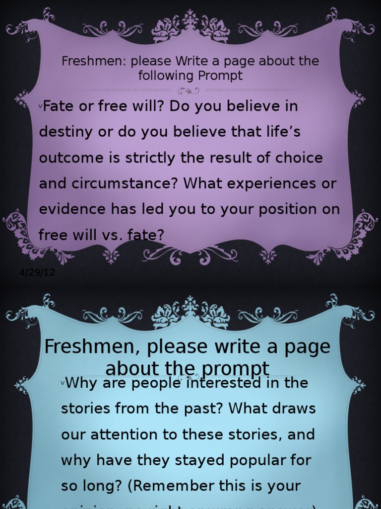Fate vs. Free Will: A Freshman Essay Prompt | PDF | Wellness