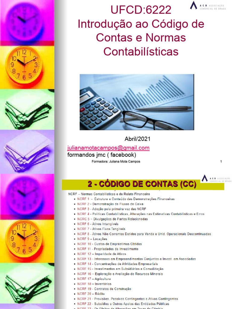 Ufcd 6222 Introduao Ao Codigo de Contas e Normas Contabilisticas Parte ...