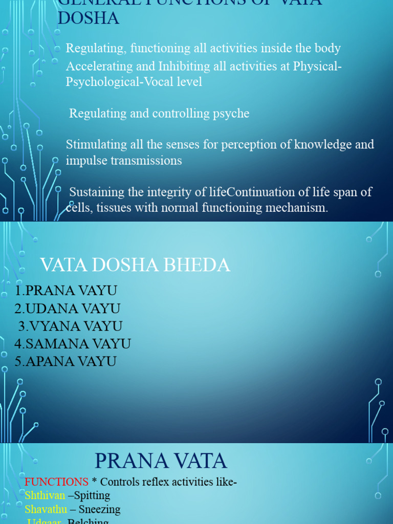 Functions of Vata Dosha Explained | PDF