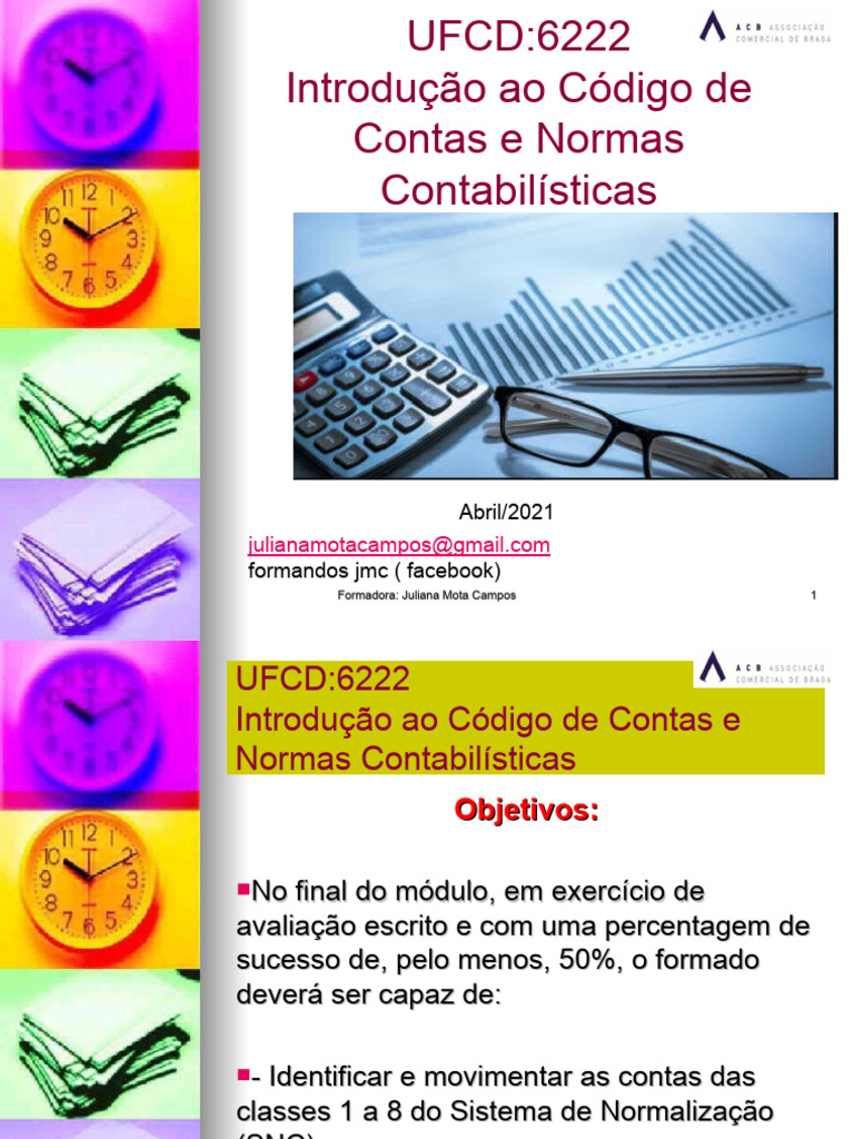 Ufcd 6222 Introduao Ao Codigo de Contas e Normas Contabilisticas Parte ...