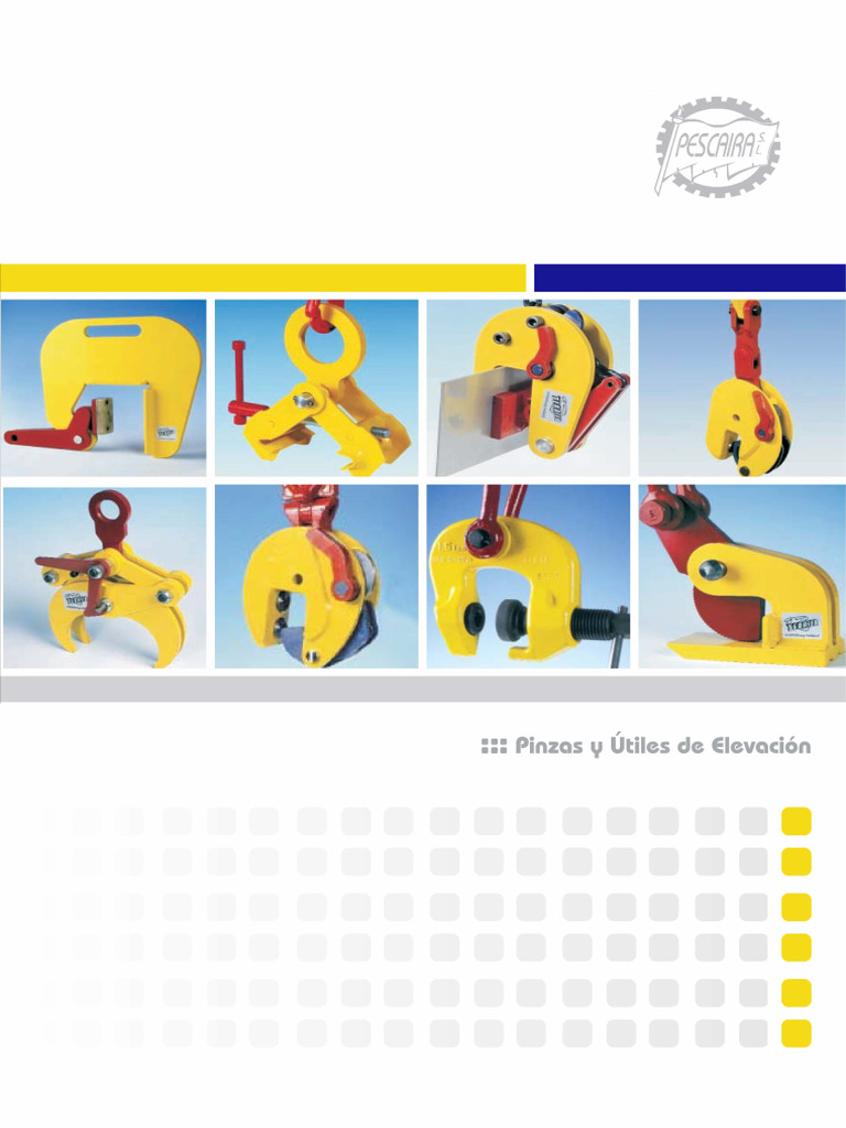 Pinzas y Utiles de Elevacion | PDF | Ingeniería estructural | Cantidades fisicas
