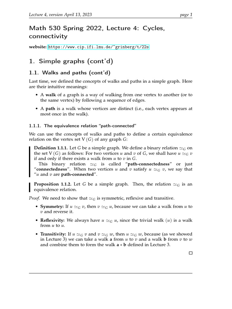 lec4 | PDF | Vertex (Graph Theory) | Mathematics