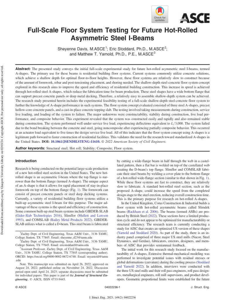davis-et-al-2022-full-scale-floor-system-testing-for-future-hot-rolled ...