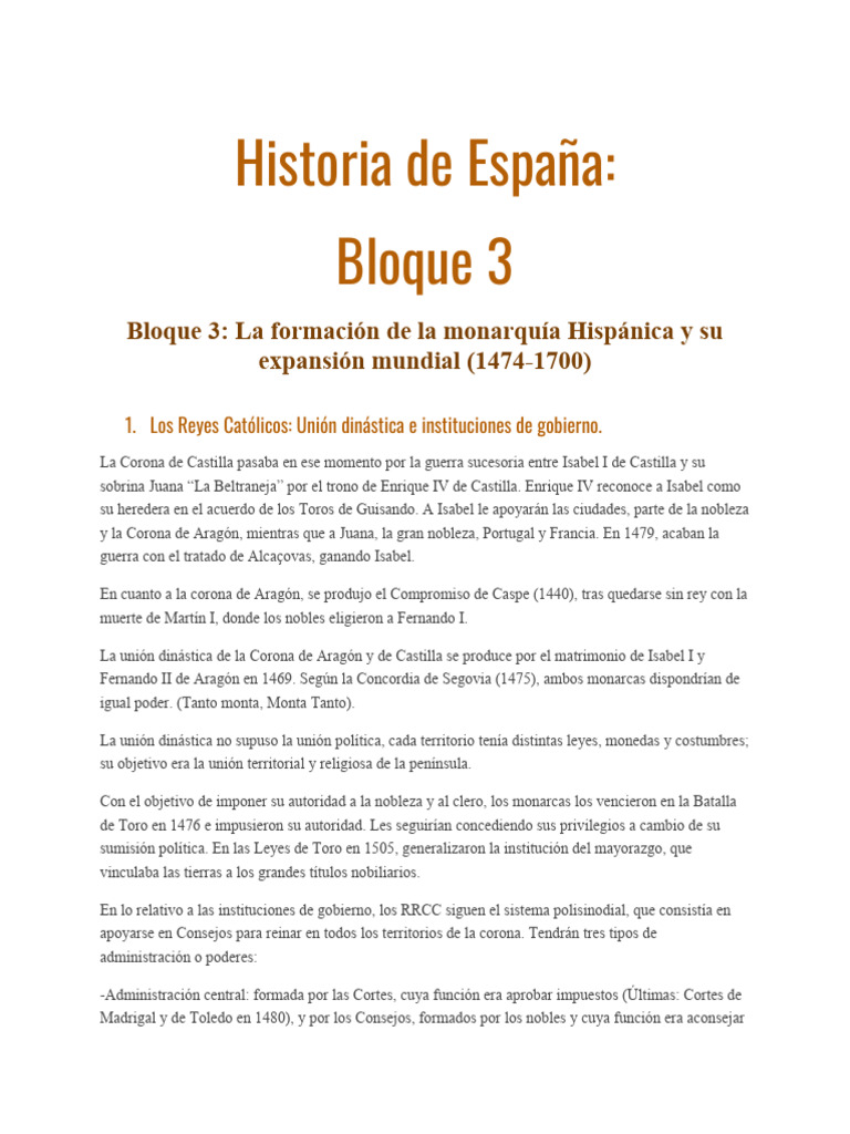 Bloque 3 Historia De España Descargar Gratis Pdf Imperio Español