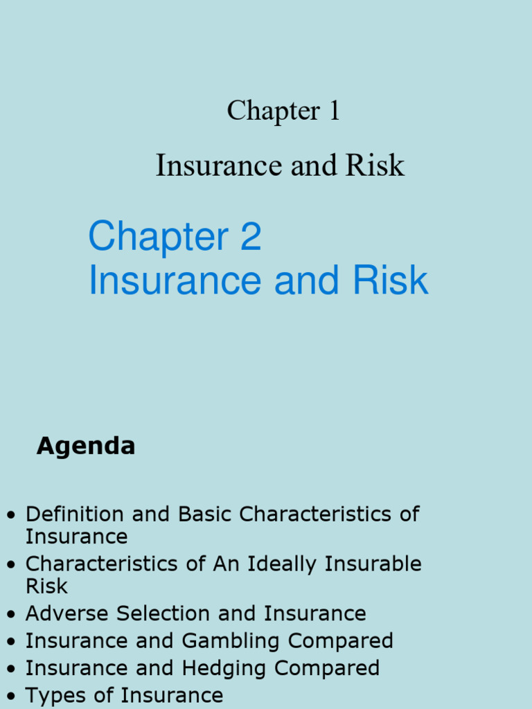 CH 1 Insurance and Risk | PDF | Insurance | Risk
