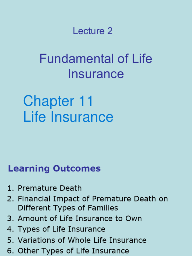 CH 2 Fundamental of Life Insurance | PDF | Life Insurance | Insurance