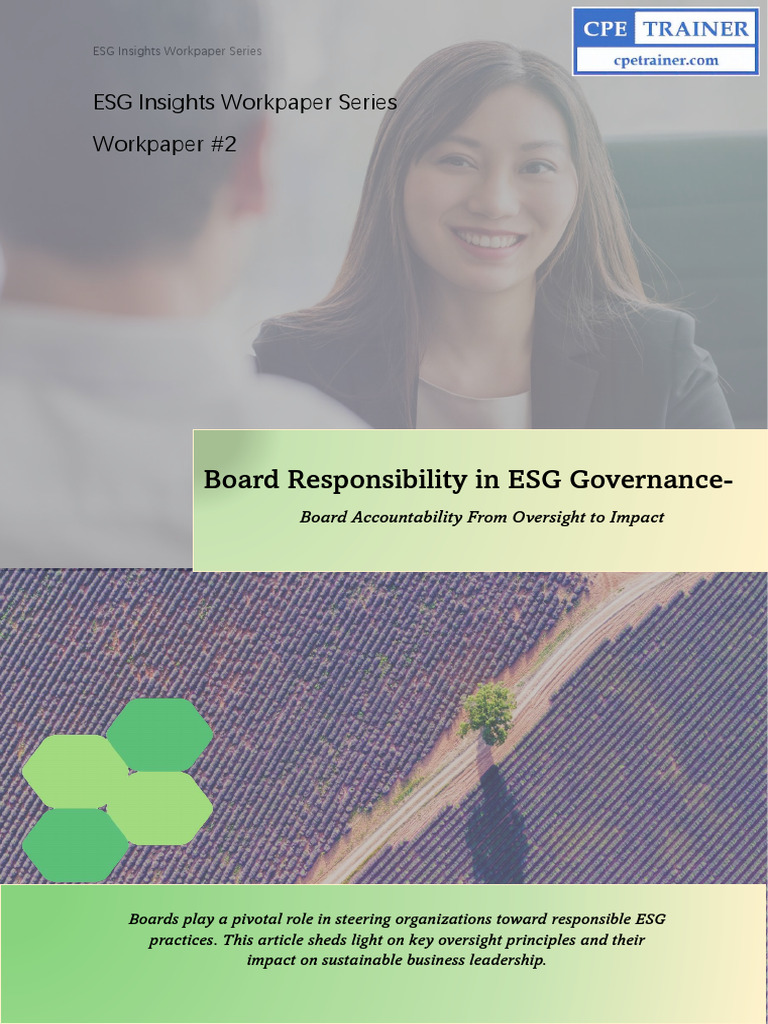 Board Responsibility in ESG Governance | PDF | Governance | Economies