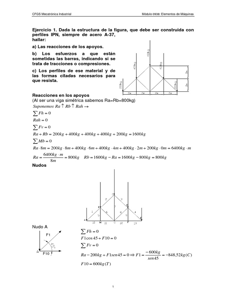 Solucion Ejercicios Bloque 2 Tema 2 Estructuras | PDF | Ingeniería estructural | Mecánica