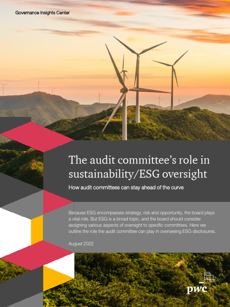 PWC The Audit Committees Role in Sustainability Esg Oversight | PDF ...