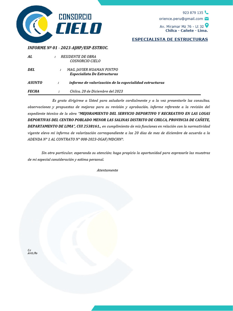 Info. de Valo - 01 - Especialista Arquitectura | PDF | Material compuesto | edificio