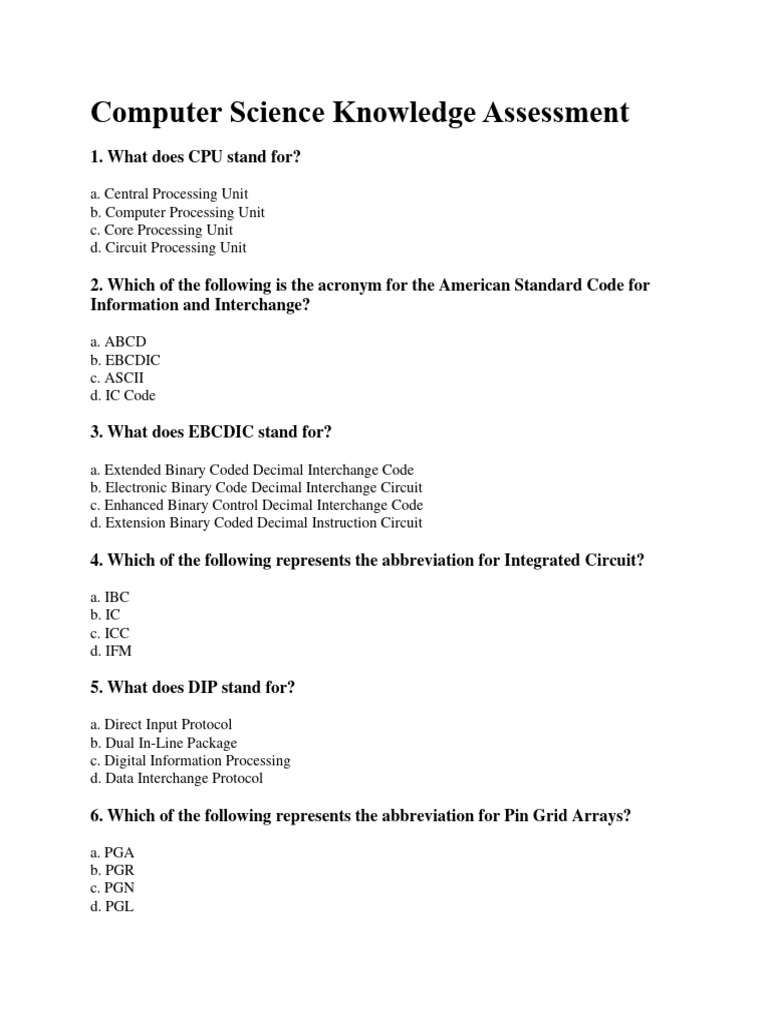 cs اسئلة اختصارات | PDF | Read Only Memory | Graphical User Interfaces