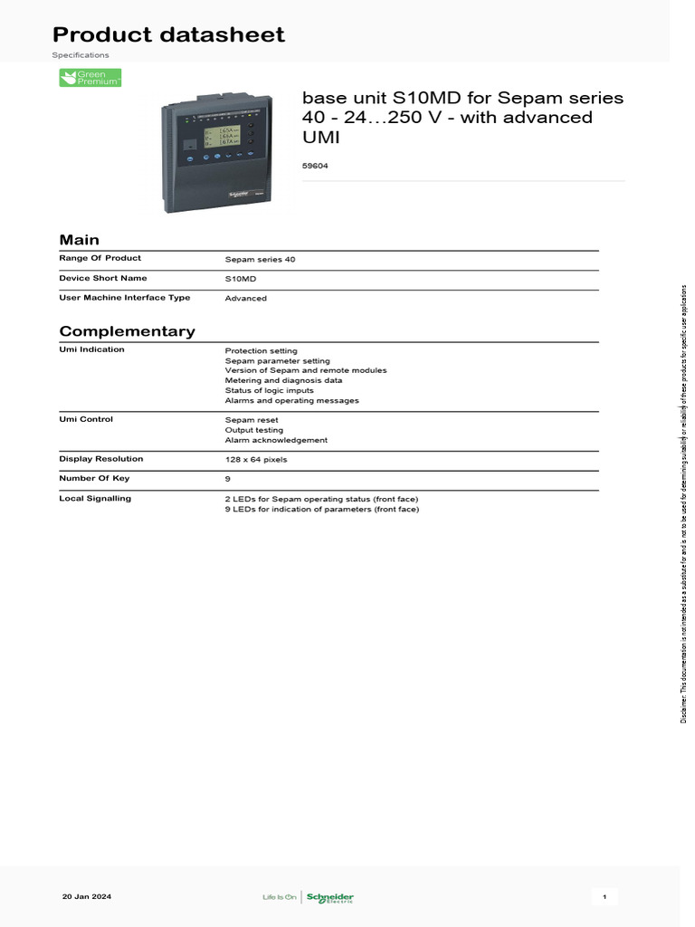 Schneider Electric - Sepam-Series-40 - 59604 | PDF | Relay | Light ...