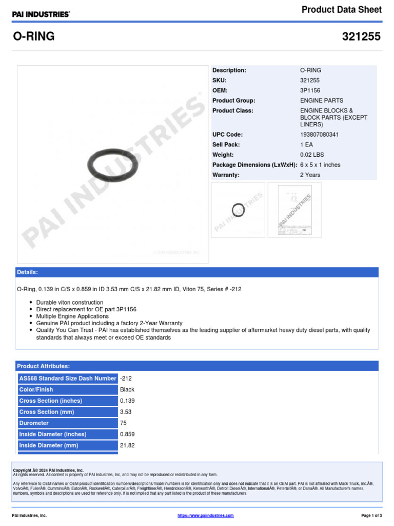 Pai Data Sheet 321255 | PDF