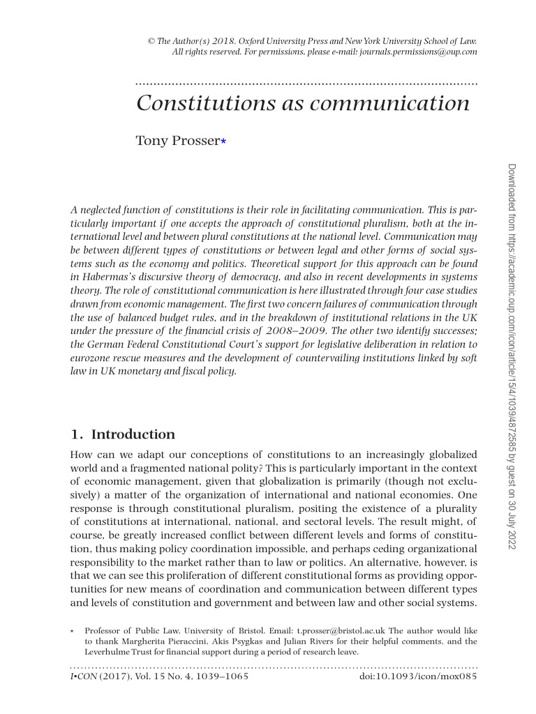 Proccer - Constitutions As Communication | PDF | Political Science