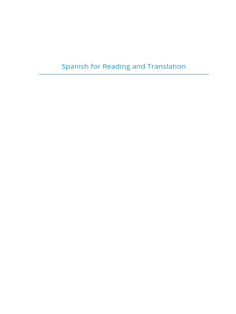 Spanish For Reading and Translation | PDF | Perfect (Grammar ...