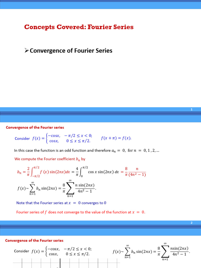 Fourier Series Convergence Explained | PDF | Fourier Series | Limit ...