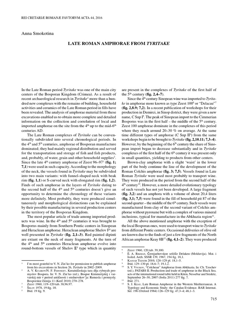 Late Roman Amphorae From Tyritake in Eng | PDF | Pottery | Ceramics