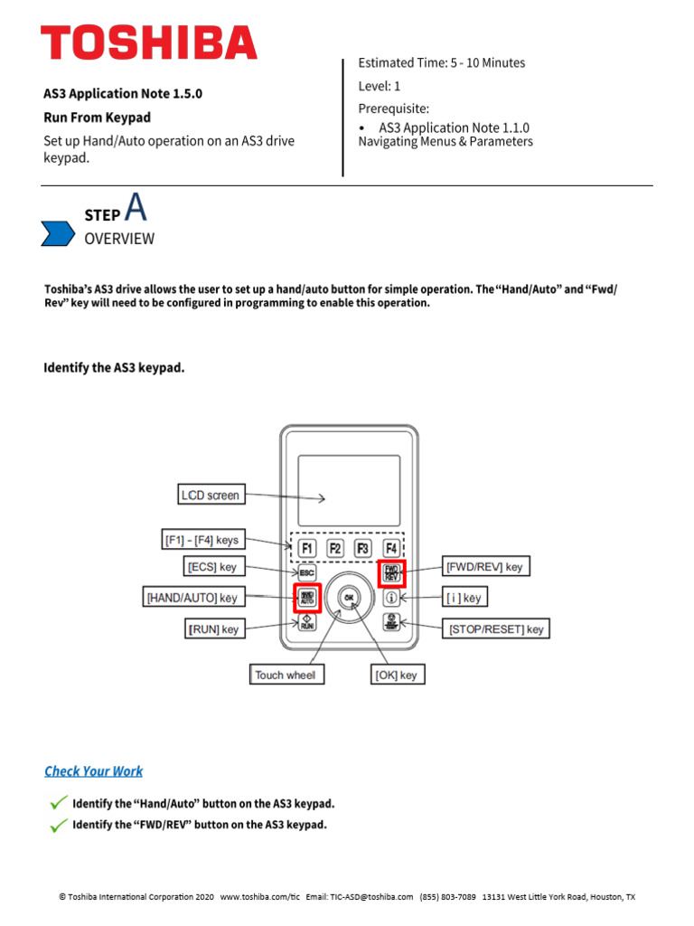 AS3 App Note 1.5.1 Run From Keypad | PDF