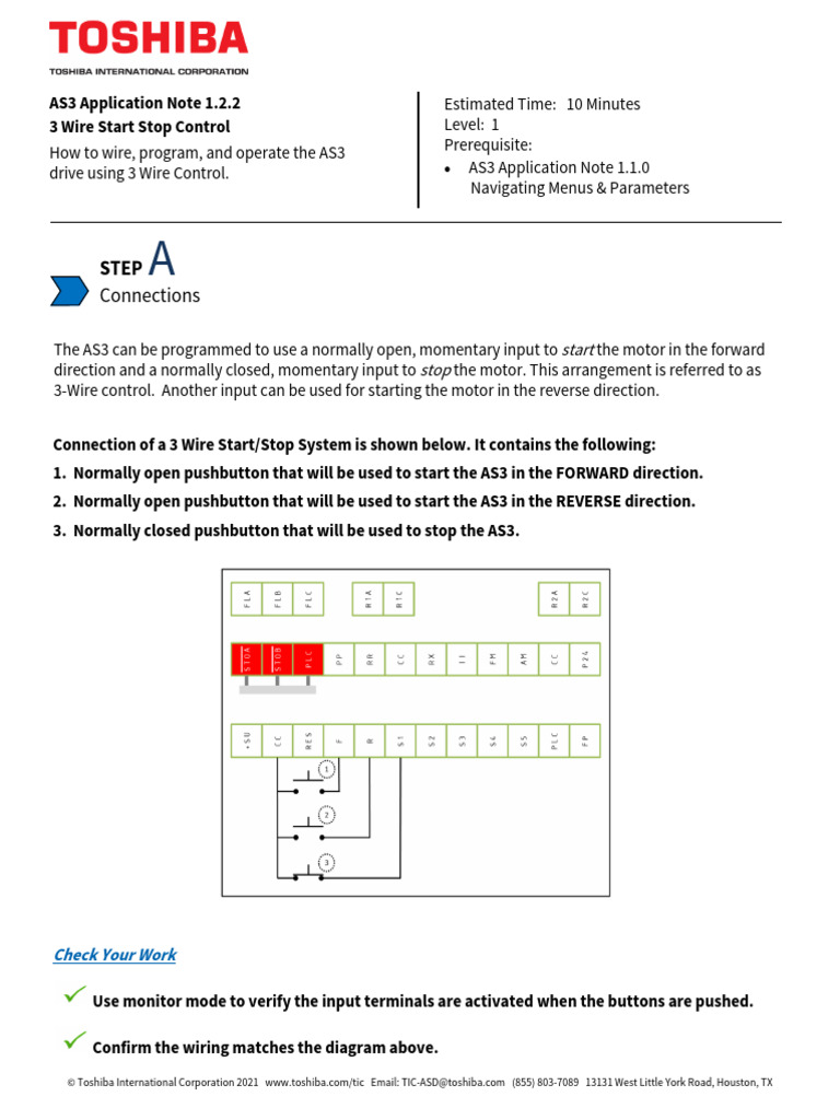 AS3 App Note 1.2.2 3 Wire Start Stop Control | PDF | Switch ...
