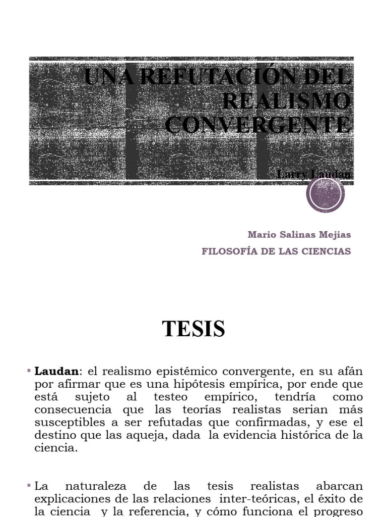 Refutación del Realismo Convergente | PDF | Teoría | Realismo filosófico