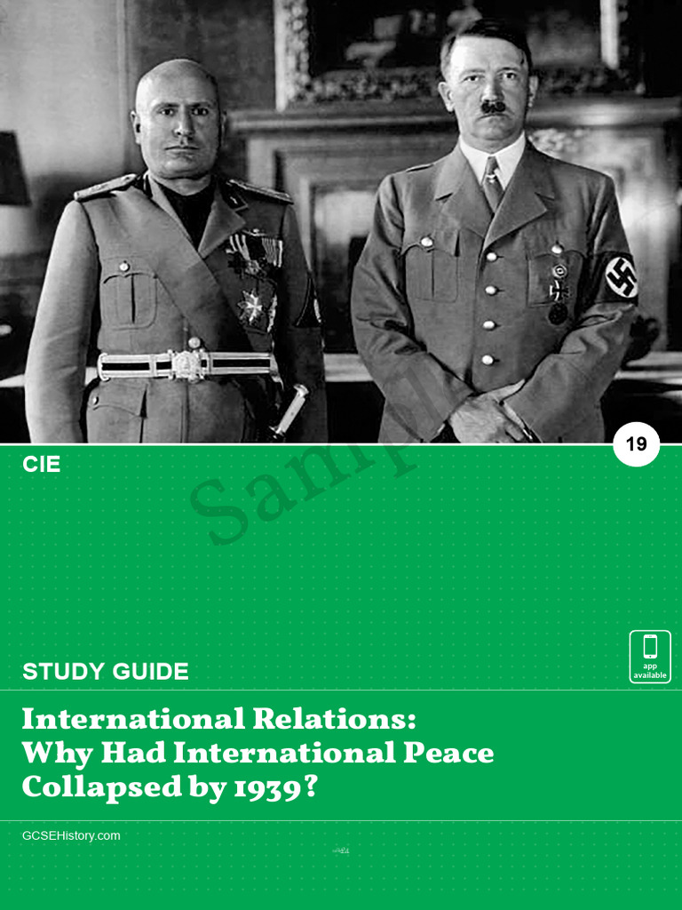 Cie Igcse International Relations ww2 Causes | PDF | World War II ...