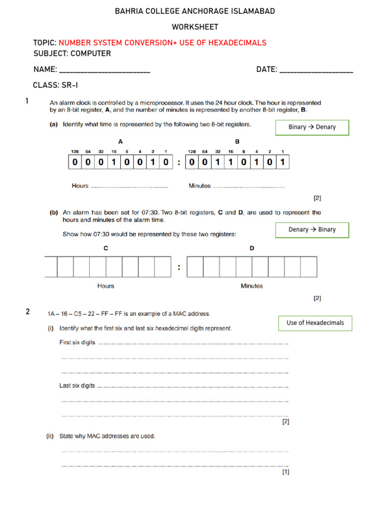 Number System & Use of Hex | PDF