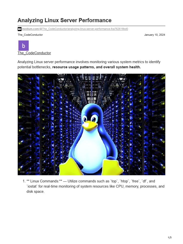 Analyzing Linux Server Performance | PDF | Process (Computing) | Computer Network