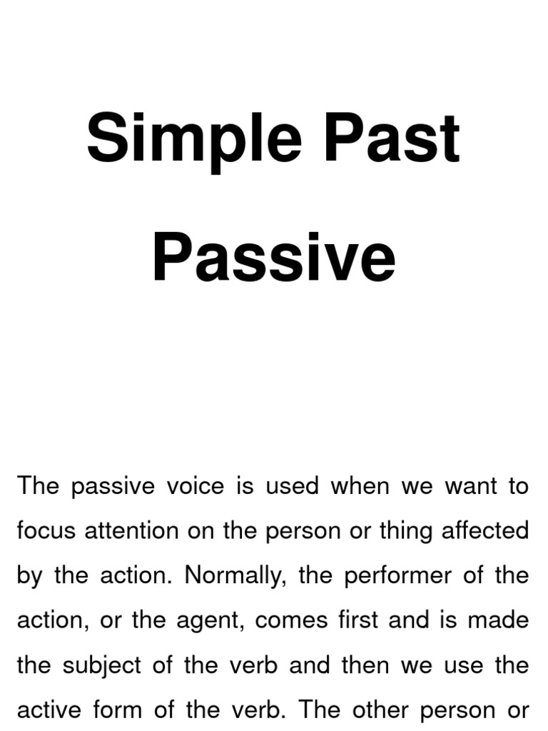 Simple Past Passive | PDF