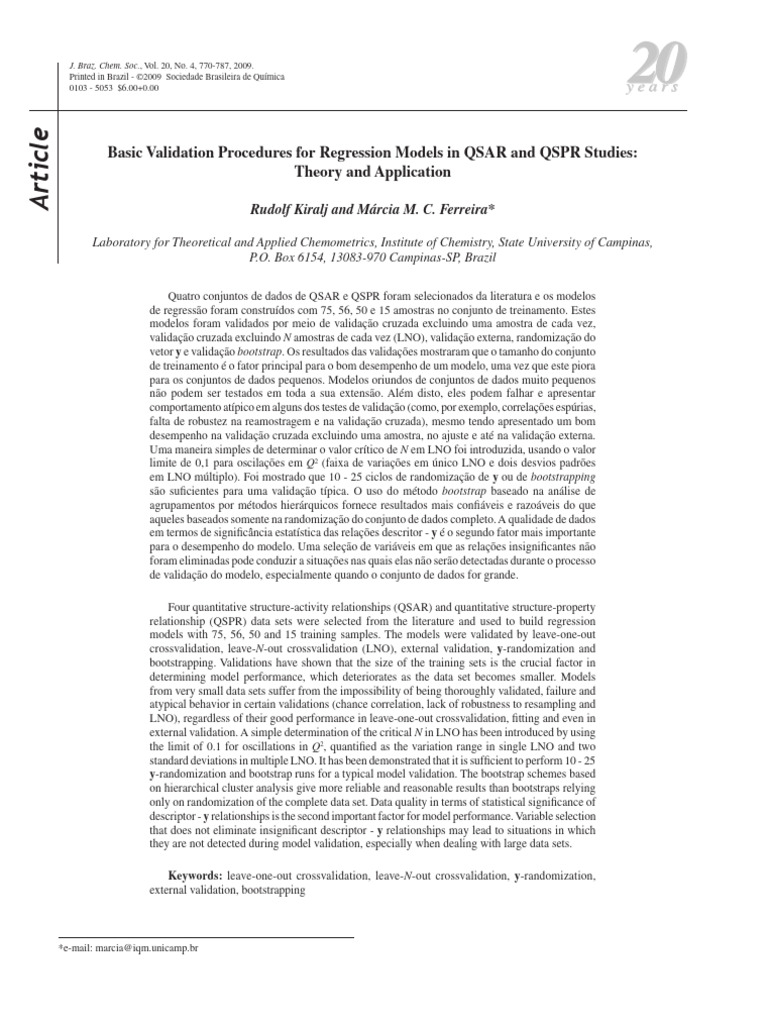 Basic Validation Procedures For Regressi - PDF) (REF2) PAG 772 | PDF ...