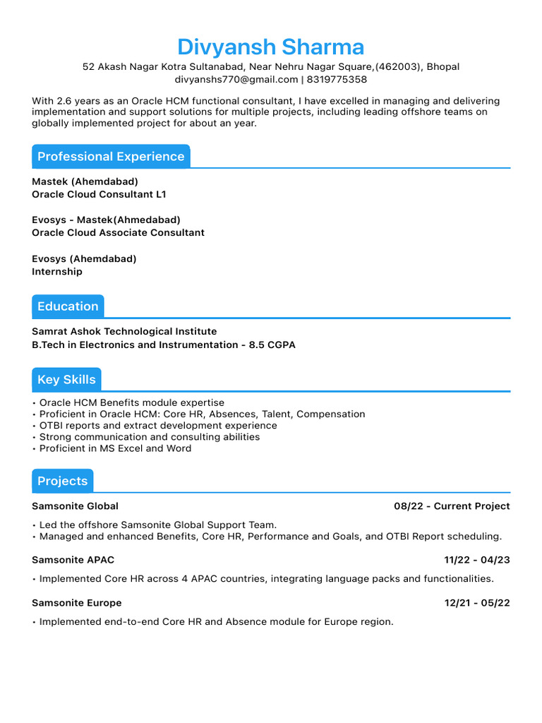 Divyansh Resume | PDF