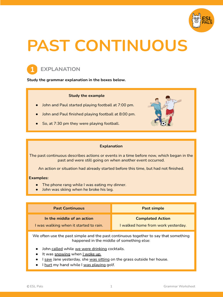 (B1 - B2) SV The Past Continuous | PDF