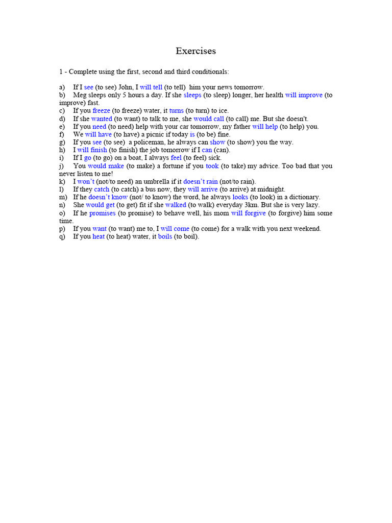 Exercises - Correction | PDF