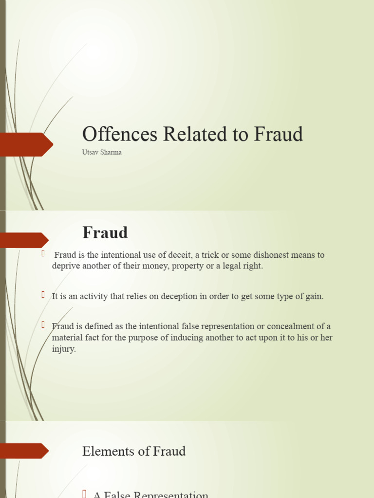 Utsav - Offences Related To Fraud | PDF | Fraud | Dishonesty