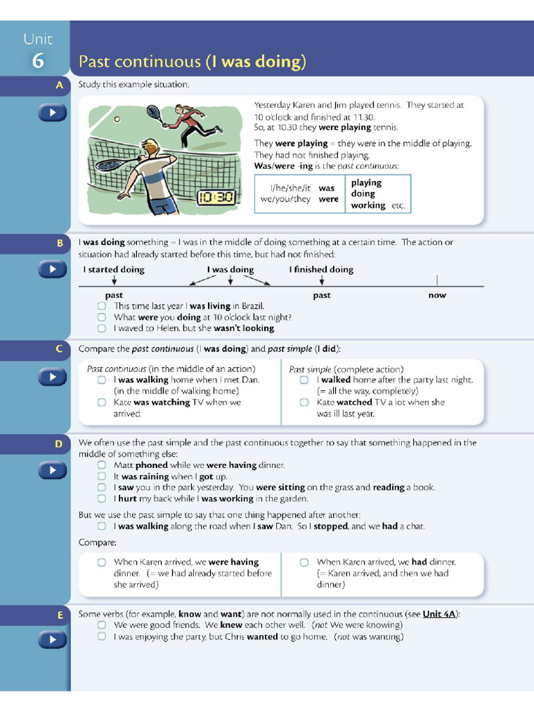 Past Continuous (I Was Doing) | PDF