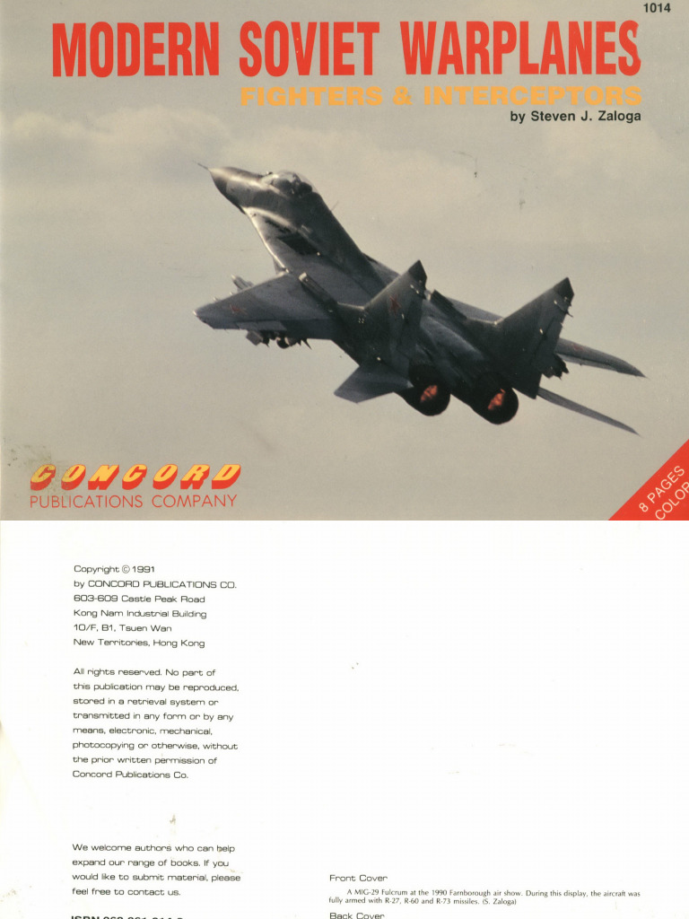 Concord Publication 1014 Modern Soviet Warplanes Fighter and ...