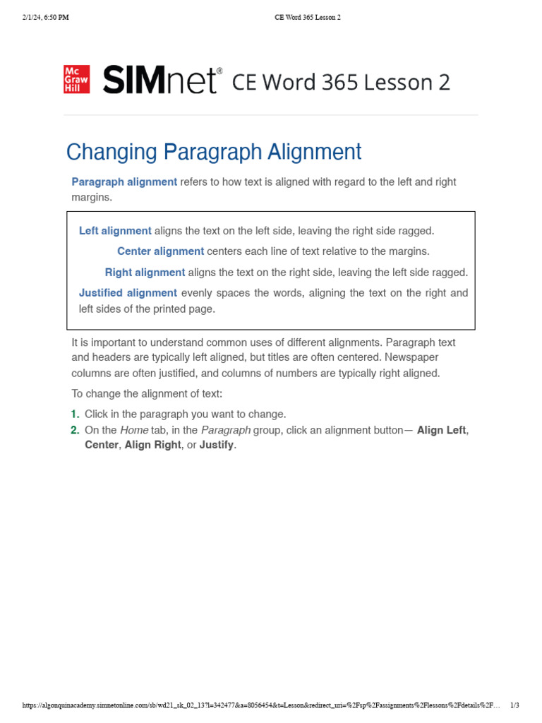 CE Word 365 Lesson 2-4 | PDF | Paragraph | Software