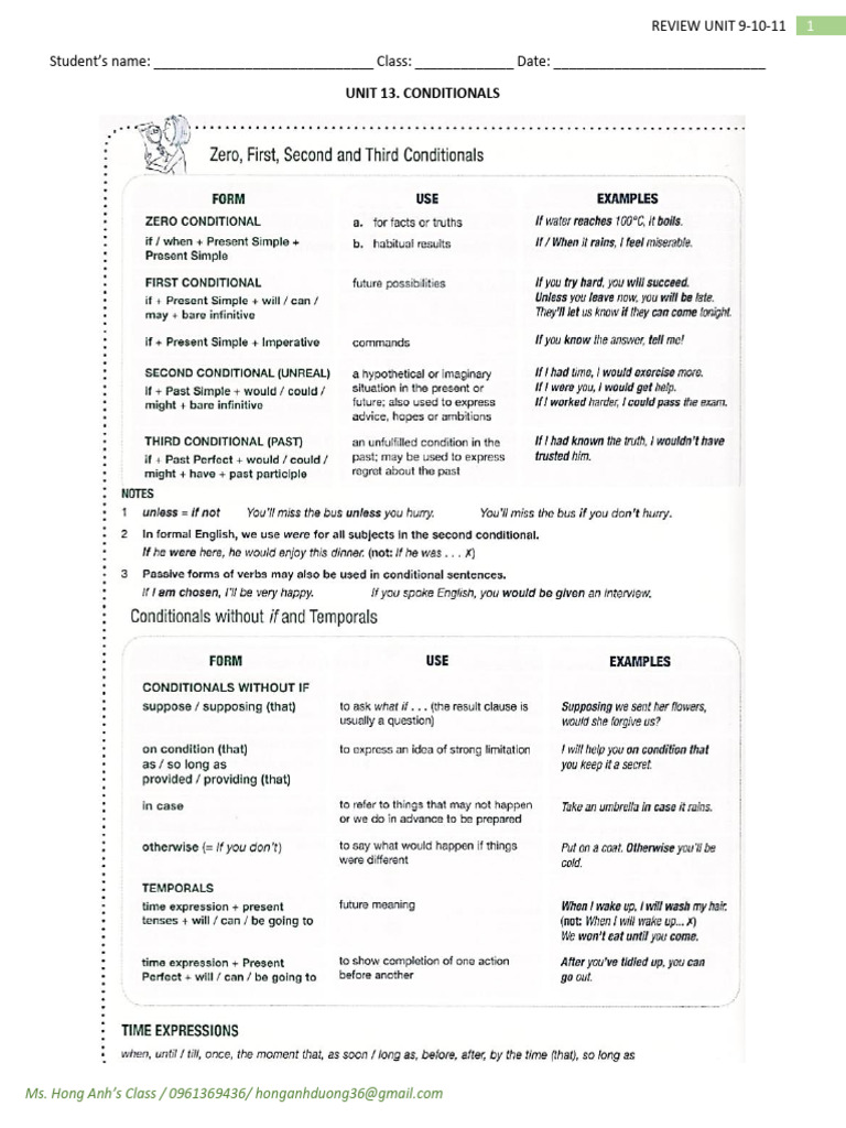 Unit 13. Conditionals 1 | PDF