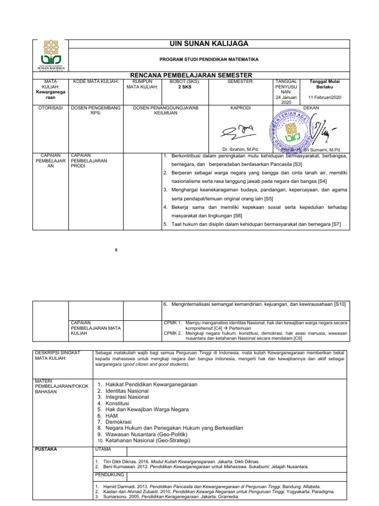 2024-12 RPS Kewarganegaraan | PDF